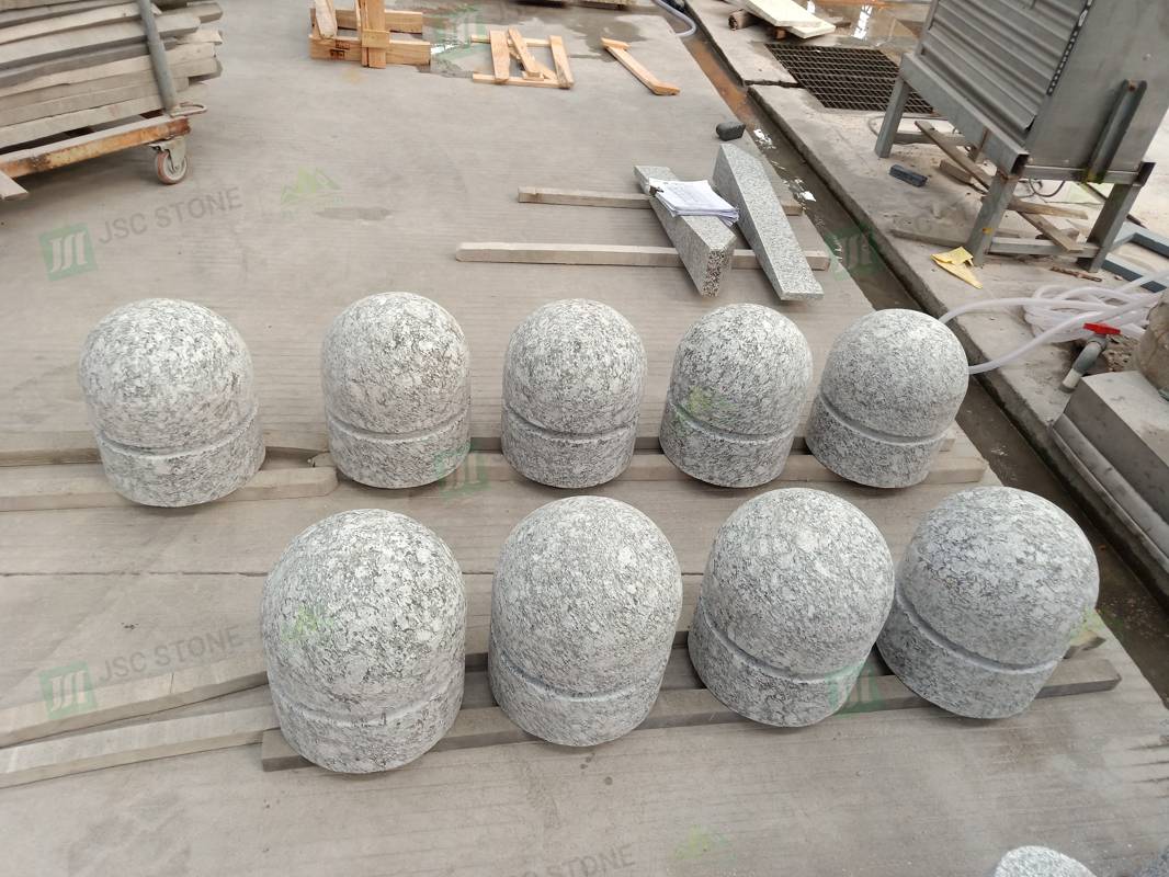 spray white granite car stop stone for parking