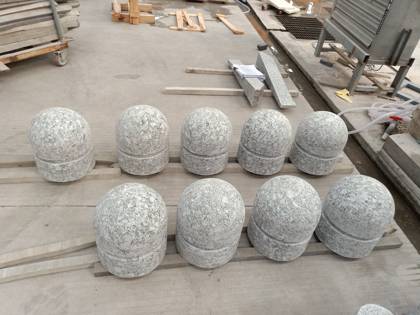 spray white granite car stop stone for parking