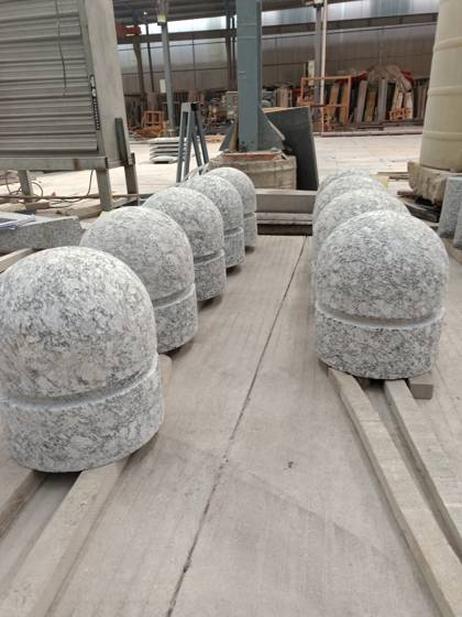spray white granite car stop stone for parking