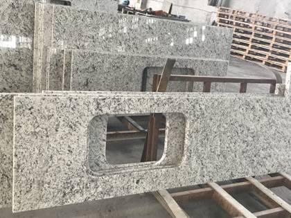 USA Prefabricated White Rose Granite Kitchen Countertop