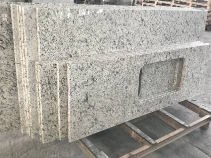 USA Prefabricated White Rose Granite Kitchen Countertop