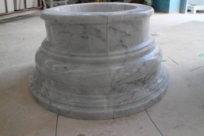 Customized High-end Villa Interior Decoration Carrara White Marble Columns