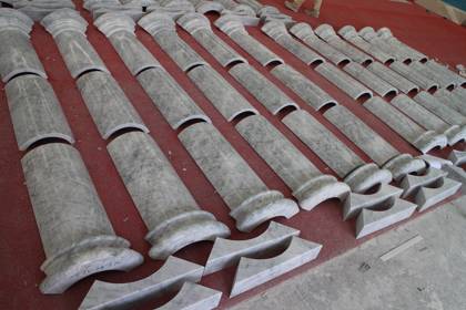 Customized High-end Villa Interior Decoration Carrara White Marble Columns